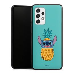 DeinDesign Galaxy A53 5G Handy Silikon H&uuml;lle Case schwarz Handyh&uuml;lle Pineapple Lilo & Stitch Disney