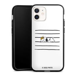 DeinDesign iPhone 12 mini Handy Silikon H&uuml;lle Case schwarz Handyh&uuml;lle Snoopy Dog Peanuts