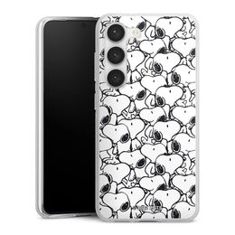 DeinDesign Galaxy S23 Handy Silikon H&uuml;lle Case transparent Handyh&uuml;lle Peanuts Snoopy Muster Silikon Case
