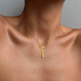 KARDELEN Namenskette SIGNATUR SENKRECHTE NAMENSKETTE 925 Silber, personalisierbar, Gold
