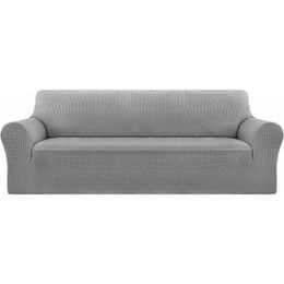 Sofabezug Jacquard Sofaüberwurf Stretch Couchhusse Sesselbezug, 1 Stück, 3-Sitzer(180-230 cm), Hellgrau - Hellgrau - Deconovo