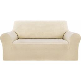 Sofabezug Jacquard Sofaüberwurf Stretch Couchhusse Sesselbezug, 1 Stück, 2-Sitzer(145-175cm), Beige - Beige - Deconovo