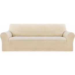 Sofabezug Jacquard Sofaüberwurf Stretch Couchhusse Sesselbezug, 1 Stück, 3-Sitzer(180-230 cm), Beige - Beige - Deconovo