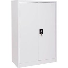 Neuwertig] Aktenschrank HHG 731, Stahlschrank Büroschrank Schrank, 2 Türen abschließbar Metall 140x90x40cm weiß - white