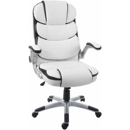HHG - neuwertig] Bürostuhl 507, Schreibtischstuhl Chefsessel Drehstuhl, Kunstleder weiß - white