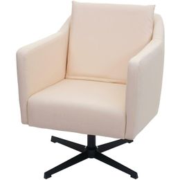 Neuwertig] Lounge-Sessel HHG 713b, Sessel Cocktailsessel Relaxsessel mit Fußkreuz, drehbar Kunstleder creme-beige - beige