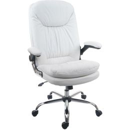Neuwertig] Bürostuhl HHG 518, Schreibtischstuhl Chefsessel Drehstuhl, Federkern Kunstleder weiß - white
