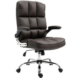 Neuwertig] Bürostuhl HHG 489, Chefsessel Drehstuhl Schreibtischstuhl, höhenverstellbar Kunstleder braun - brown