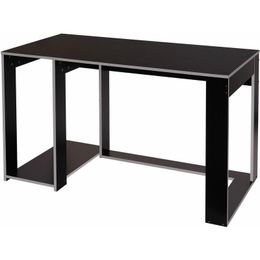HHG - neuwertig] Schreibtisch 834, Computertisch Bürotisch, 120x60x76cm schwarz-grau - black