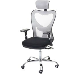 HHG - neuwertig] Bürostuhl 218, Schreibtischstuhl Drehstuhl, Sliding-Funktion 150kg belastbar Stoff/Textil schwarz/grau - grey