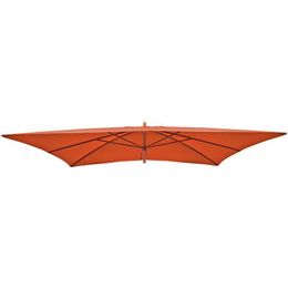HHG Neuwertig] Ersatz-Bezug für Holz-Sonnenschirm Lissabon 2x3m, Sonnenschirmbezug Gartenschirmbezug terracotta - orange