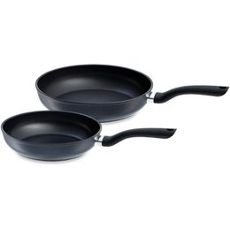 Fissler Pfannen-Set Cenit®, Aluminium (Set, 2-tlg., je 1 Pfanne Ø 24 und 28 cm), antihaftbeschichtet, schwarz