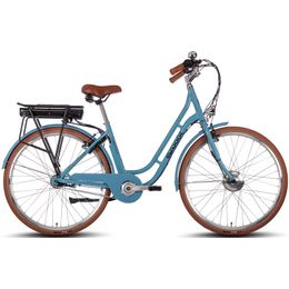 SFM BIKES E-Bike SAXXX "CLASSIC PLUS 2.0" E-Bikes Gr. 45 cm, 28 Zoll (71,12 cm), blau (pastellblau glanz) E-Bikes