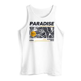 Neverless Tanktop Herren Tank-Top Paradise Unlimited Sommer Motiv Aufdruck Teachwear Mus mit Print