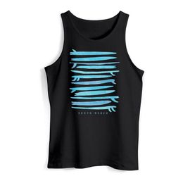 Neverless Tanktop Herren Tank-Top Surfboards South Beach California USA Sommer Surfing M mit Print