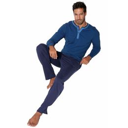 AUTHENTIC LE JOGGER Pyjama (2 tlg) in langer Form, blau