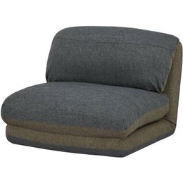 Neuwertig] Schlafsessel HHG 528, Schlafsofa Funktionssessel Klappsessel Relaxsessel, Stoff/Textil khaki/dunkelgrau - multicolour