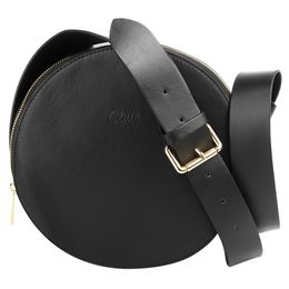 Umhängetasche CLUTY Gr. B/H/T: 22 cm x 22 cm x 8 cm onesize, schwarz Damen Taschen Circle-Bag Handtasche Ledertasche Umhängetasche Handgepäck echt Leder, Made in Italy