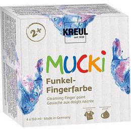 4 Kreul MUCKI Funkel Fingerfarben farbsortiert