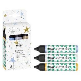 3 Kreul Glitter Pen Bastelfarben-Set farbsortiert