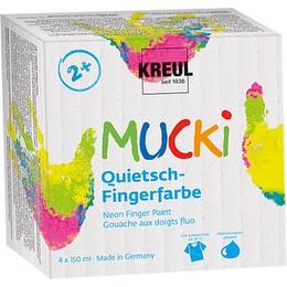 4 Kreul MUCKI Quietsch Fingerfarben farbsortiert