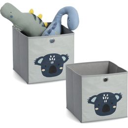 zeller Present Organizer Koala (Set, 2 St), Aufbewahrungsbox, flach zusammenfaltbar, Vlies, grau