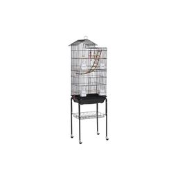 Yaheetech Vogelkäfig XL Vogelbauer Vogelvoliere mit Ständer Drehbare Wellensittichvogelkäfig kanarienvögelkäfig 46 x 35,5 x 158,5 cm