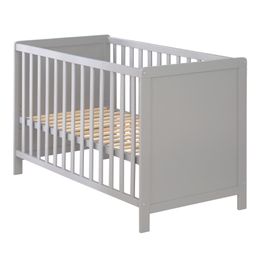 Roba 2-in-1 Beistell- & Babybett ca. 60x120 inkl. 'safe asleep®' Matratze & Lattenrost, taupe, höhenverstellbar, 5 Schlupfsprossen