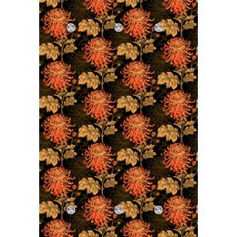 Garderobenleiste queence "Blumen" Garderobenhalter Gr. B/H/T: 80 cm x 120 cm x 5 cm, orange Haken