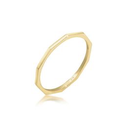 Elli Premium Fingerring Bandring Geo Basic Minimal Look 375er Gelbgold, goldfarben