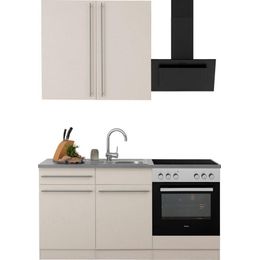 Wiho-Küchen wiho Küchen Küchenzeile Chicago, wahlweise mit E-Geräten, Breite 160 cm, beige|grau