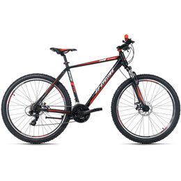 KS-Cycling Mountainbike KS CYCLING "Morzine" Fahrräder Gr. 48 cm, 27,5 Zoll (69,85 cm), schwarz (schwarz, rot) Hardtail