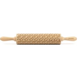 Folkroll Teigroller 3D-Motiv-Teigrolle Buchenholz, Rentier Sterne, beige|braun