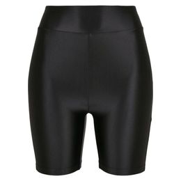 Urban Classics Stoffhose Damen Ladies Highwaist Shiny Metallic Cycle Shorts (1-tlg), schwarz