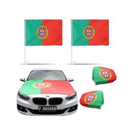 Sonia Originelli Fahne Aut-Fan-Paket Portugal Außenspiegel 3D Magnet Motorhaubenüberzug