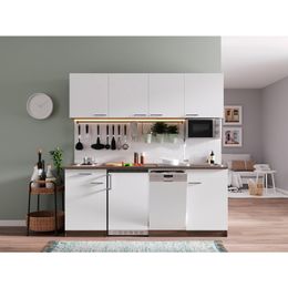 respekta K&uuml;chenzeile KB195EYWMI 195 cm Wei&szlig;-Eiche York Nachbildung