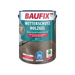 Baufix Wetterschutz-Holzgel graphitgrau seidenglänzend, 5 Liter, Holzlasur