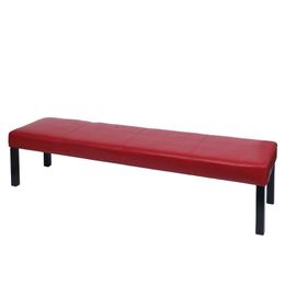 MCW Sitzbank Polsterbank Bank M37 Kunstleder ~ 180x43x49 cm rot gl&auml;nzend, dunkle Beine