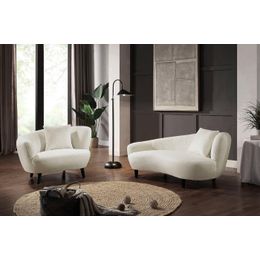 ATLANTIC HOME COLLECTION Loungesessel Olivia, XXL-Sessel, Nierenform-Sessel mit Zierkissen im Originalbezug, beige