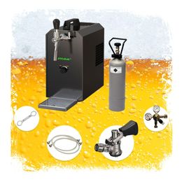 ich-zapfe Komplett Set - Zapfanlage STREAM 50 Bierkoffer, Bierzapfanlage, Durchlaufkühler 1-leitig Trockenkühler, Zapfkopf:KeyKeg