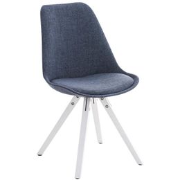 CLP - Besucherstuhl Pegleg Stoff Square blau weiß