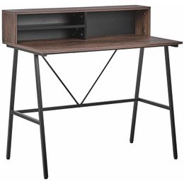 Beliani - Schreibtisch heller Holzfarbton Spannplatte/Metall mit Ablage 100x50 cm Büro Kinderzimmer Schule - Schwarz