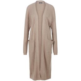 Offene Long-Strickjacke Basler beige