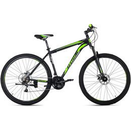 KS-Cycling Mountainbike KS CYCLING "Catappa" Fahrräder Gr. 50 cm, 29 Zoll (73,66 cm), schwarz (schwarz, grün) Hardtail