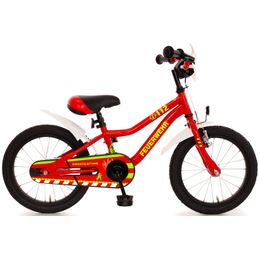 Kinderfahrrad Bachtenkirch "Feuerwehr" Fahrräder Gr. 21 cm, 16 Zoll (40,64 cm), rot Kinder Kinderfahrräder