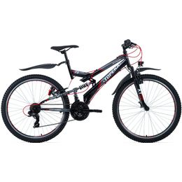 KS-Cycling Mountainbike KS CYCLING "Topeka" Fahrräder Gr. 48 cm, 26 Zoll (66,04 cm), grau Full Suspension