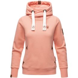 Navahoo Damen Kapuzensweatshirt weicher Hoodie mit breiten Tunnelzugkordeln Namikaa