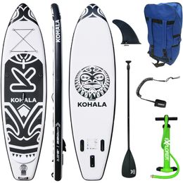 Inflatable SUP-Board KOHALA "Kohala" Wassersportboards Gr. 320 x 81 x 15cm 320 cm, schwarz-weiß (weiß, schwarz) Stand Up Paddle