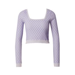 florence by mills Exclusive For About You Pullover 'Gleeful' Damen Gr&ouml;&szlig;e L lila / wei&szlig;