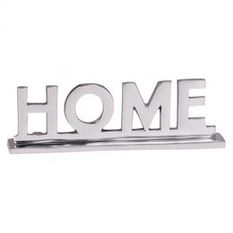 Wohnling Home Deko Schriftzug Design Wohnzimmer Ess-Tisch- Dekoration Wohnung Alu Aluminium Wohndeko Silber 2